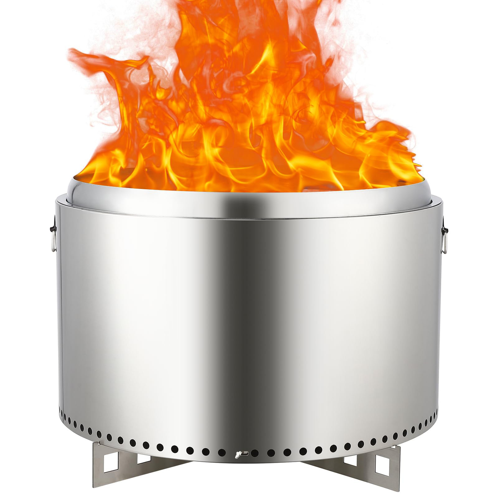 babevy Smokeless Fire Pit, Portable Fire Pit With Stand, Handles Design ...
