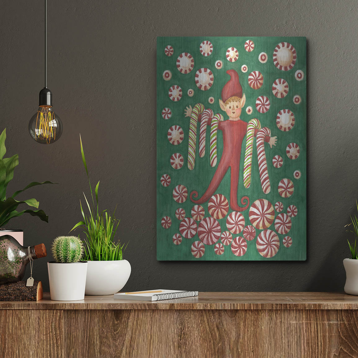 The Holiday Aisle® 'Holiday Elf And Candy' by Andrea Strongwater Metal ...