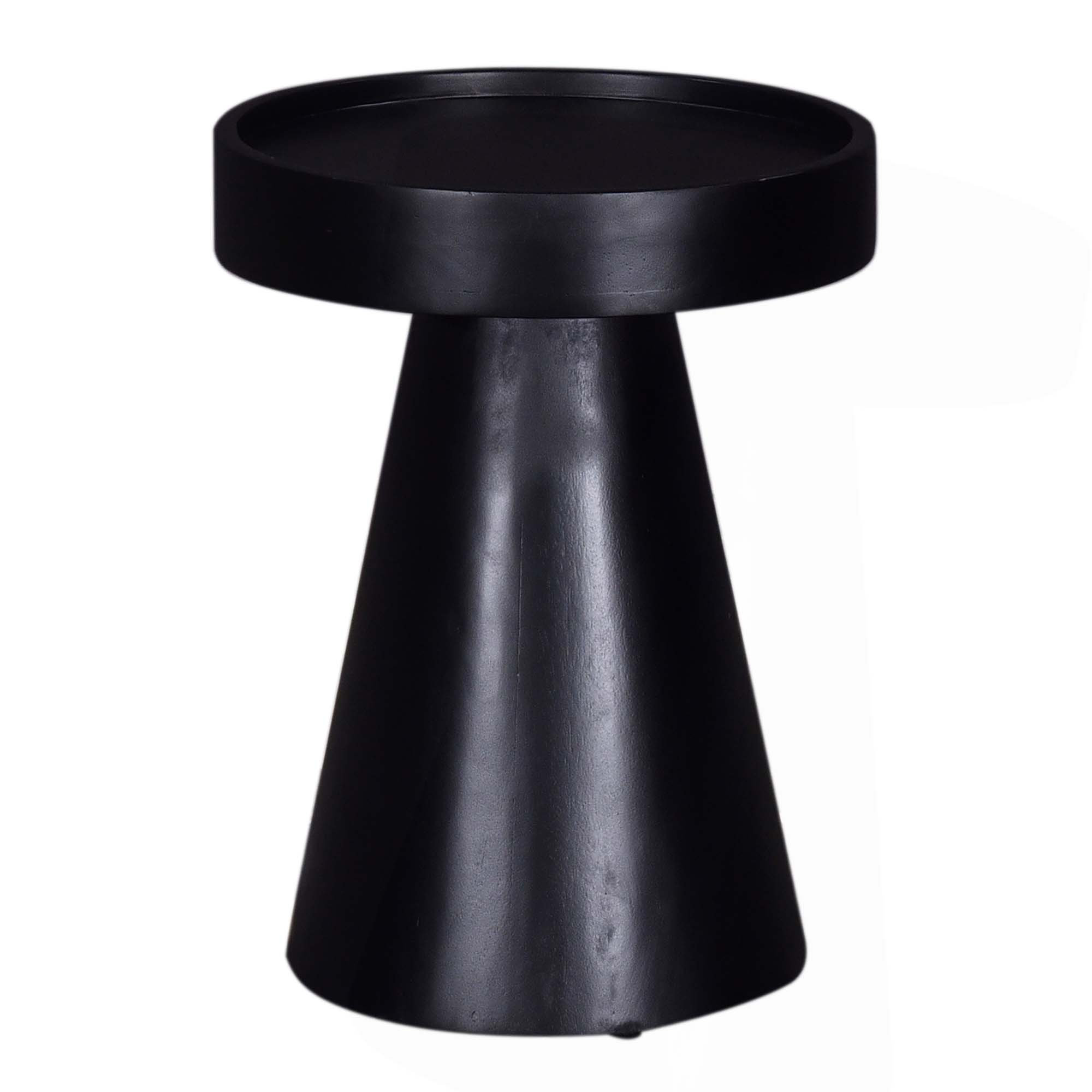 Everly Quinn Glam Wooden End Table with Pedestal Base,Living Room ...