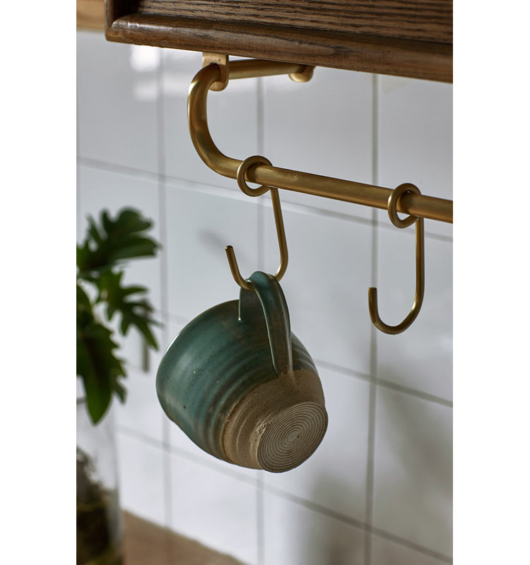 ALOTOFBRASSERA Rustic Solid Brass Kitchen Utensil Rail | Perigold