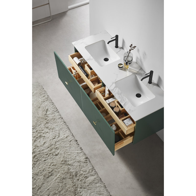 AllModern Jamell 59.06'' Wall Mounted Double Bathroom Vanity with ...