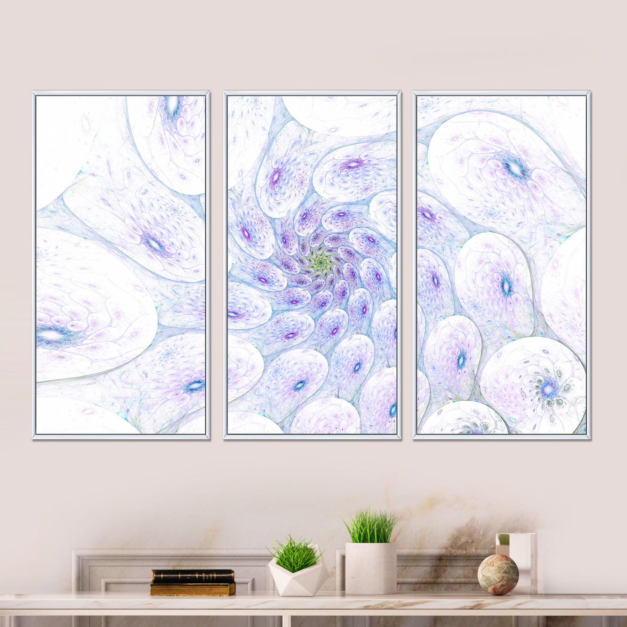 Winston Porter Cellular Pastel Spiral - 3 Piece Floater Frame Print on ...