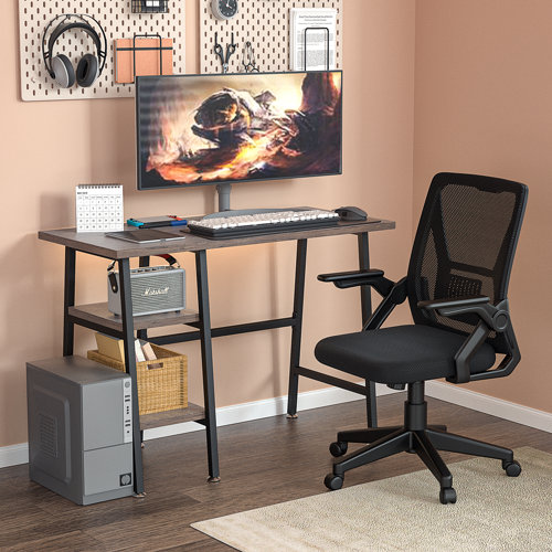 Vecelo Home Office Desk and Chair Set Computer Desk and Ergonomic Mesh ...