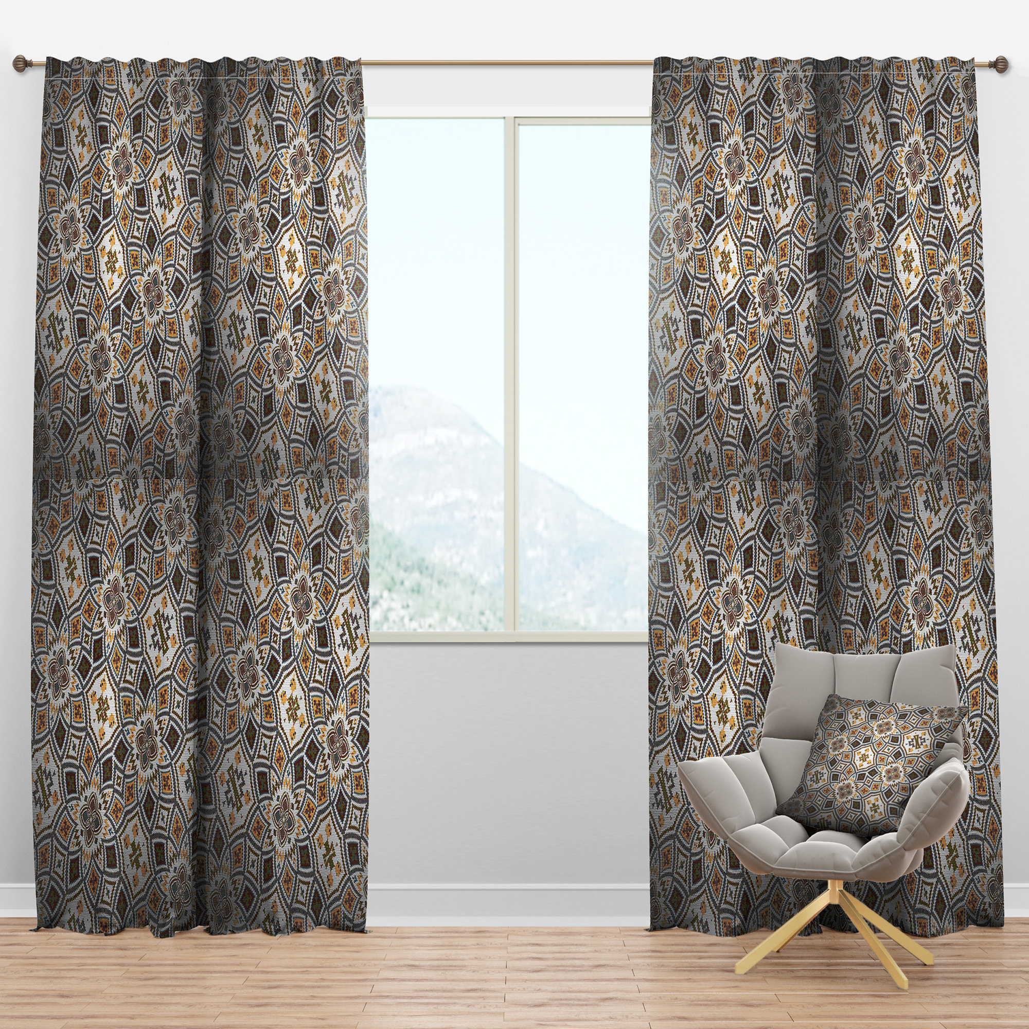 Design Art Arabic Mosaic Ceiling - Modern Curtain - Velvet Room ...