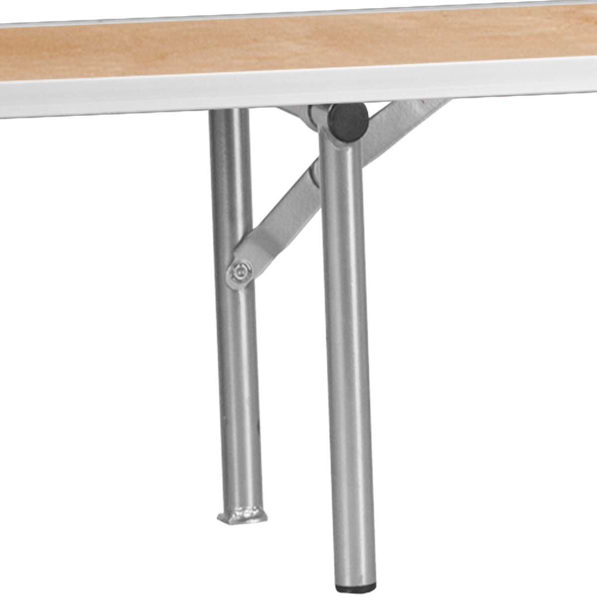 Ebern Designs Brandl Birchwood Bar Top Riser with Folding Silver Legs ...