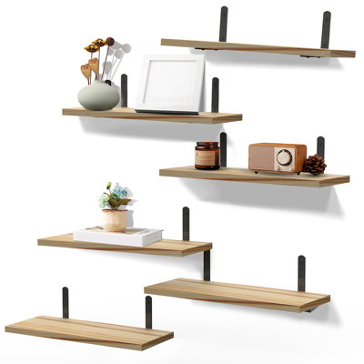 17 Stories Halper 15.7'' W Solid Wood Wall Mounted Shelving Unit | Wayfair