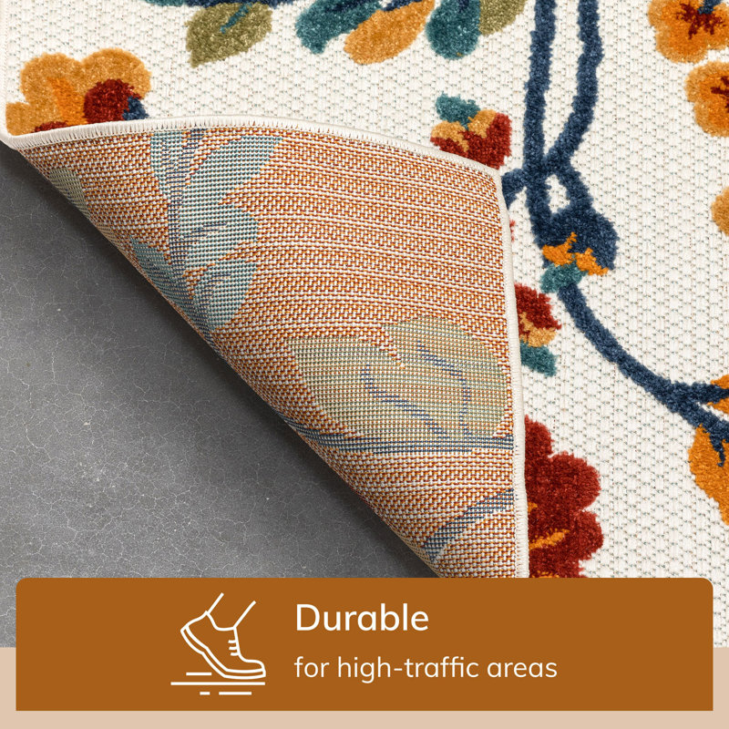 Well Woven Dorado Neveh Floral Beige/Brown Indoor/Outdoor Hi-Lo Area ...
