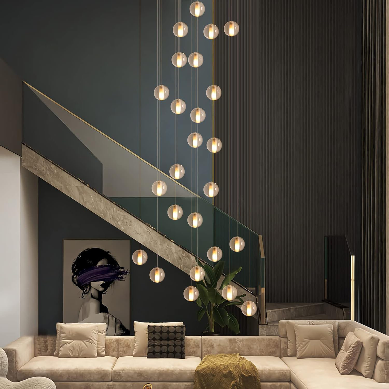 Everly Quinn Modern Crystal Raindrop Chandelier For High Ceilings ...