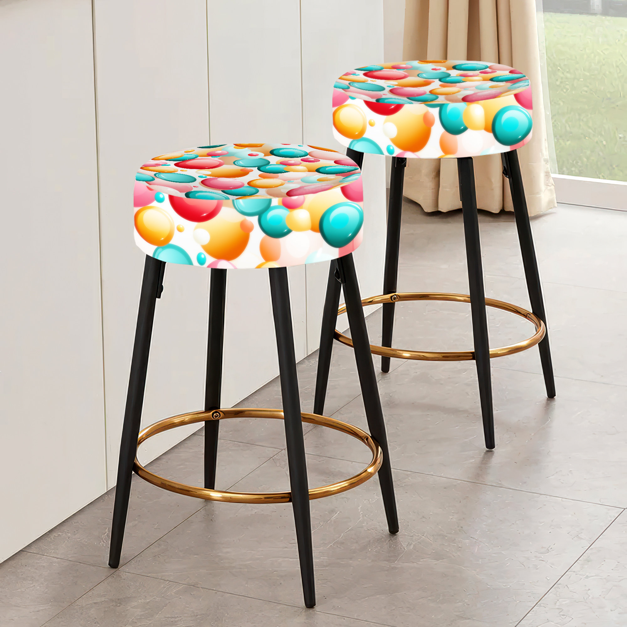 Design Art Poupart Candy Crush Delight - Polka Dots Bar Stools Set Of 2 ...