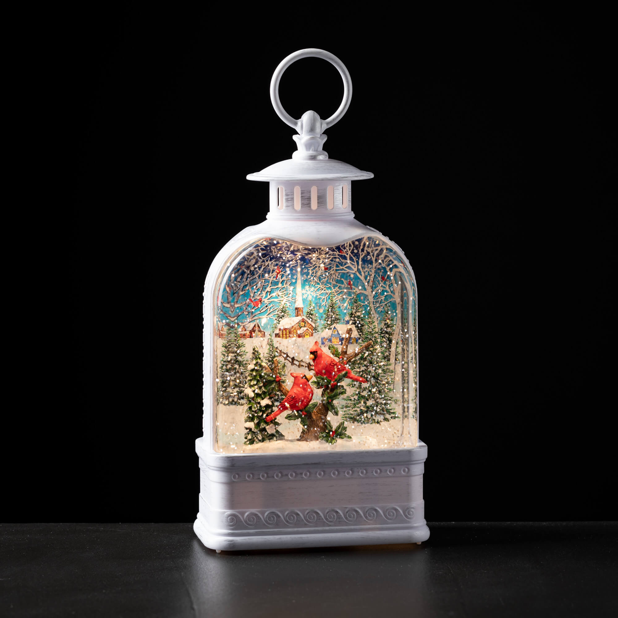 The Holiday Aisle® 11" Christmas Cardinal Scene LED Shimmer Lantern ...
