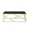 Ivy Bronx Modern Rectangular Coffee Accent Table With Tempered Glass ...