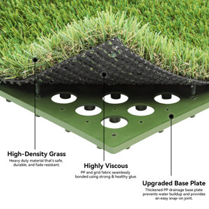 Edrosie Inc 12" x 12" Artificial Grass Turf Panels | Wayfair
