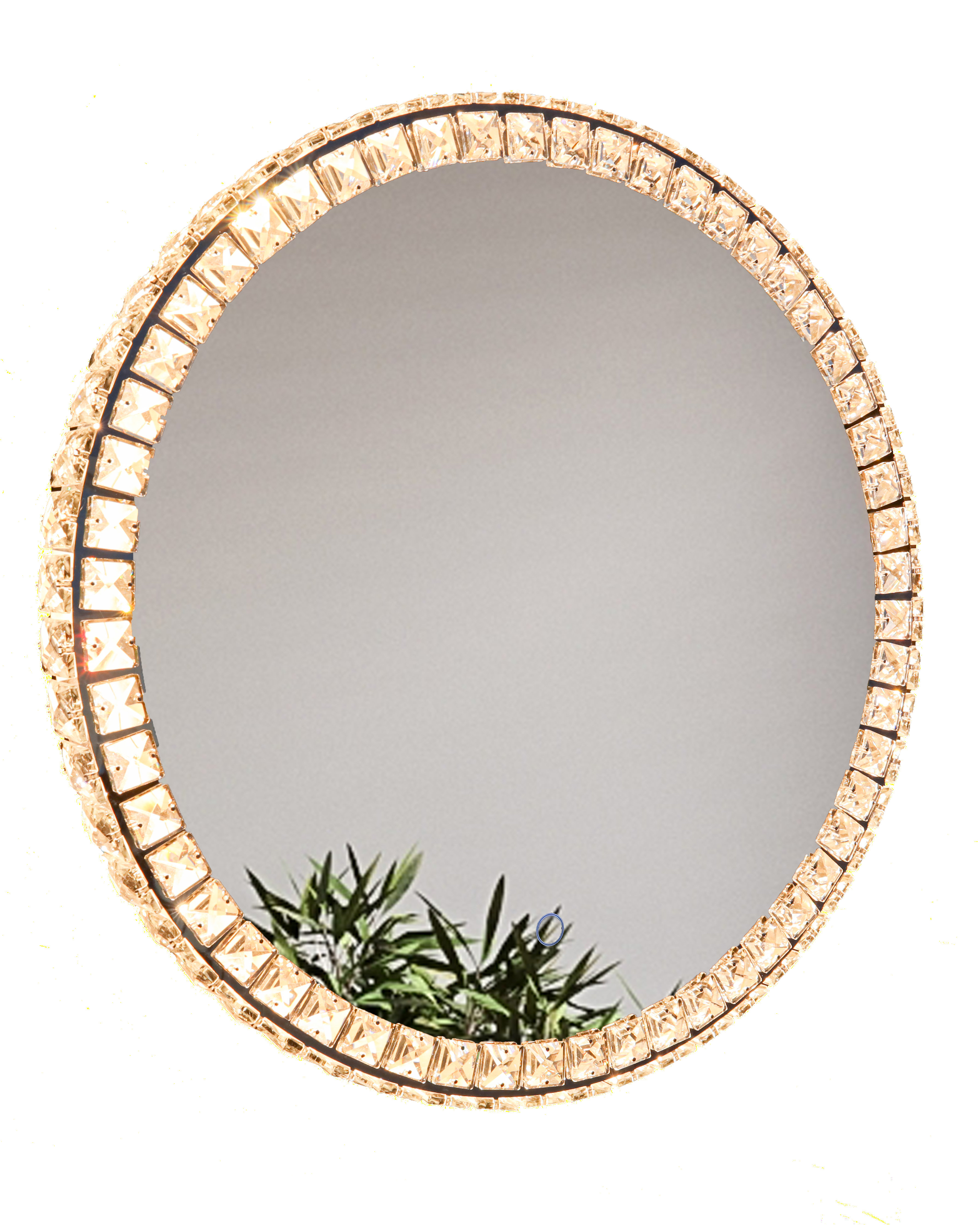 Mercer41 Kao 24" Crystal LED Mirror with Defogger, Adjustable Light ...