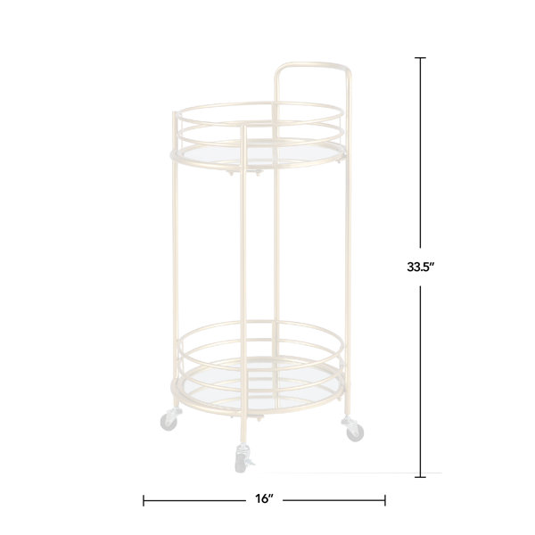 Wrought Studio™ Fawe Joliet Mirrored Bar Cart & Reviews | Wayfair