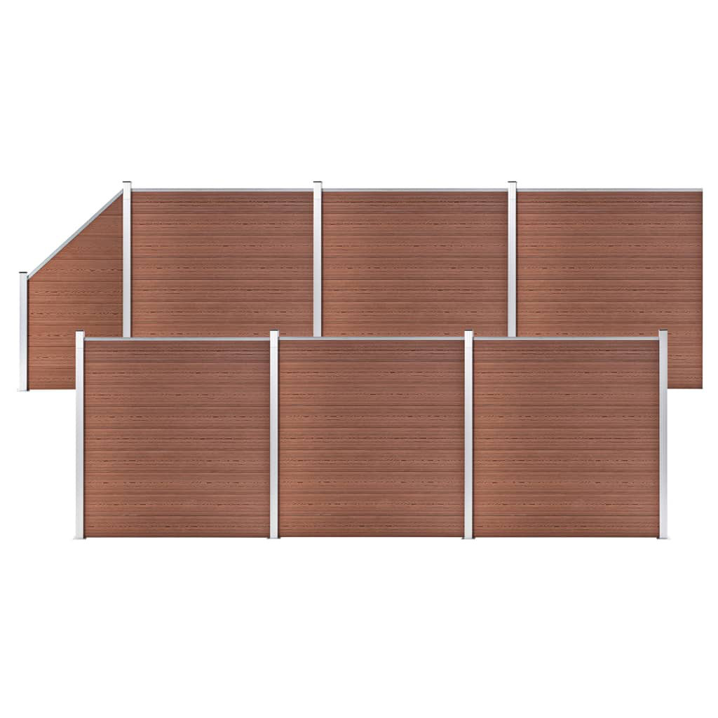 VidaXL Nat WPC 37’ x 6’ (11.38m x 1.86m) Closeboard 7 Piece Fence Pane ...