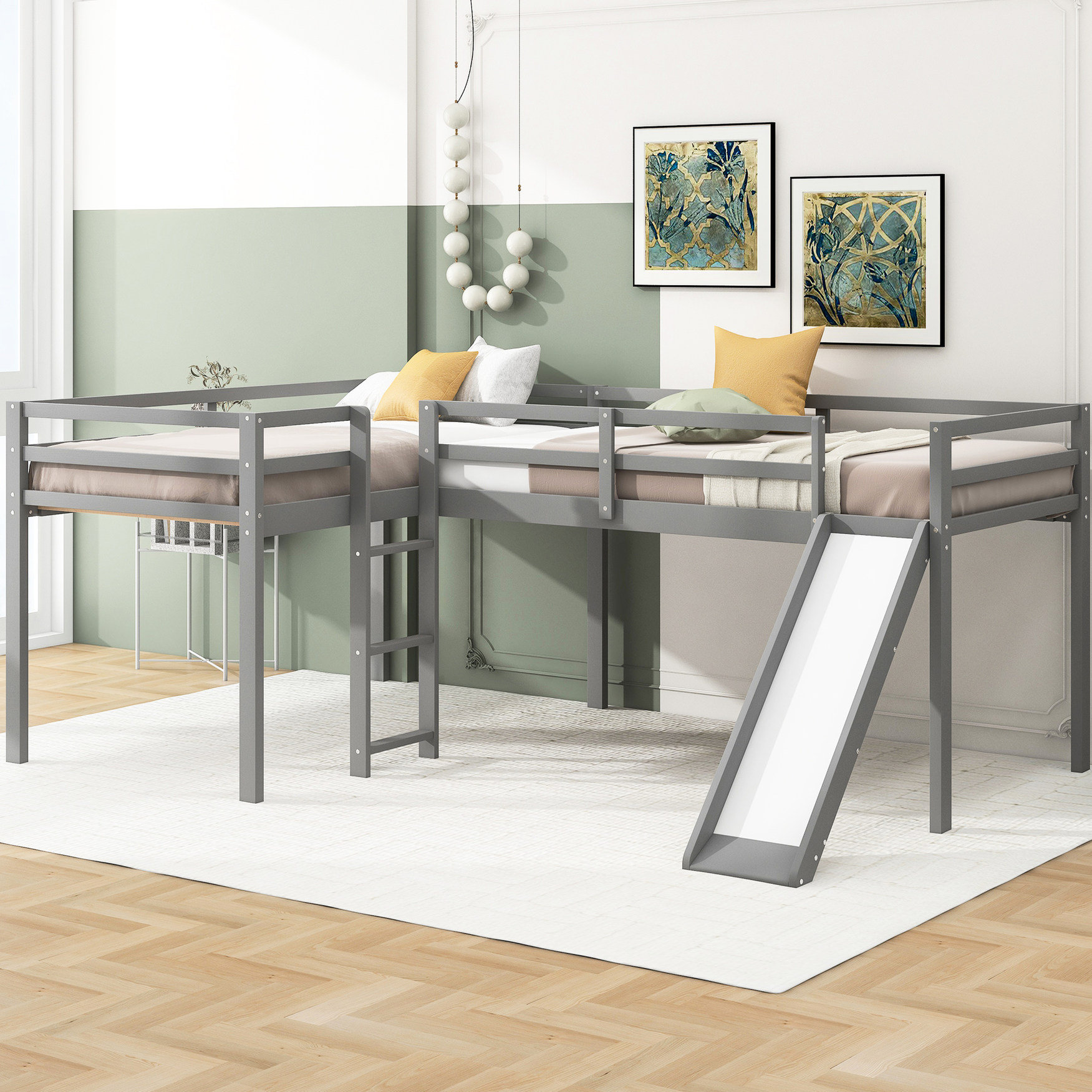 L Shaped Twin Loft Beds