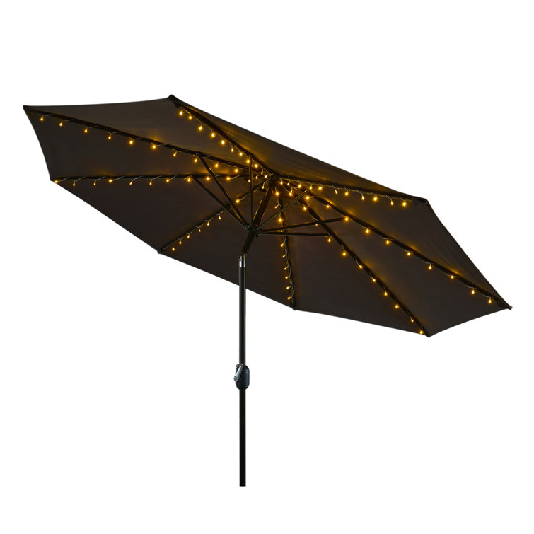 Premier Decorations Ltd 160 LED Solar Parasol Light in Warm White ...