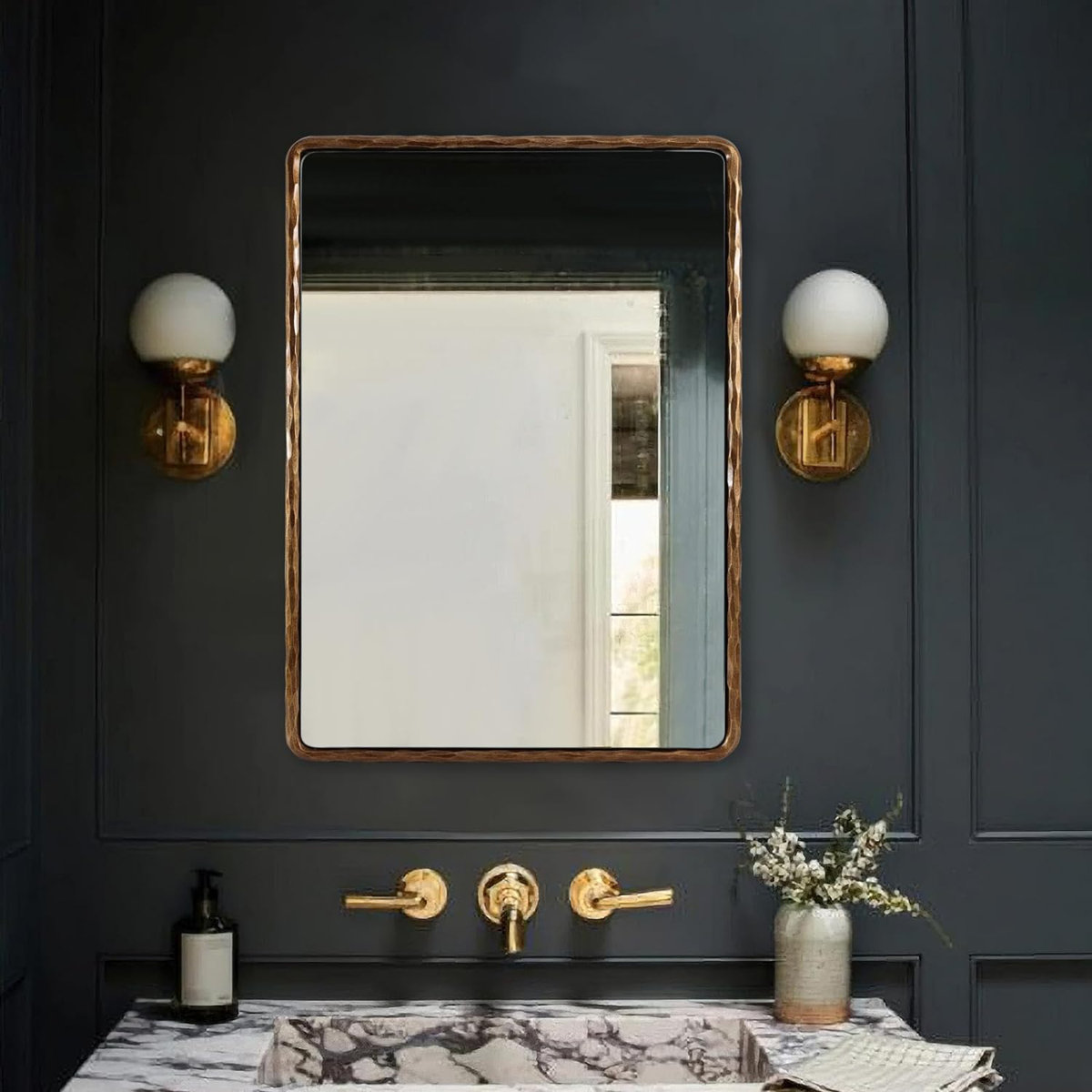 Latitude Run® Brunilde Antique Forged Iron Rectangle Wall Mirrors ...