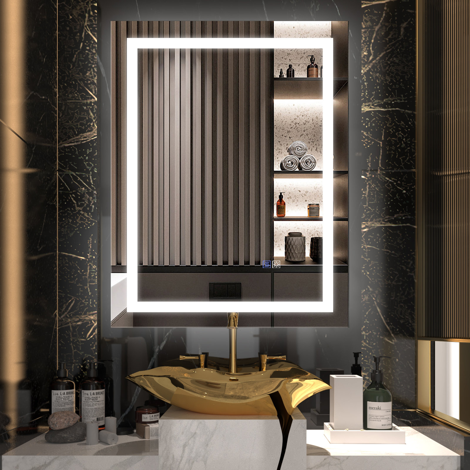 Wade Logan® Tobin The Ultimate Smart Bathroom Mirror with Defogging and ...