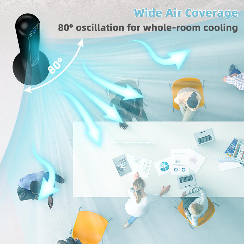 Giantex Tower Fan With Remote Control, Quiet Cooling Fan With 3 Wind ...