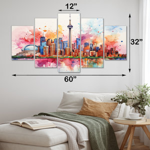 Lark Manor™ Cn Tower Toronto Cityscape Sunset - Toronto Multipanel Wall ...