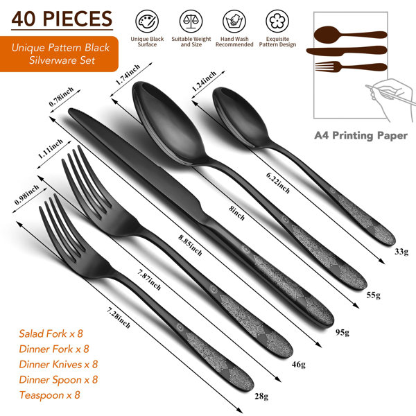 Bungalow Rose Nelse Stainless Steel Flatware Set - Service for 8 | Wayfair