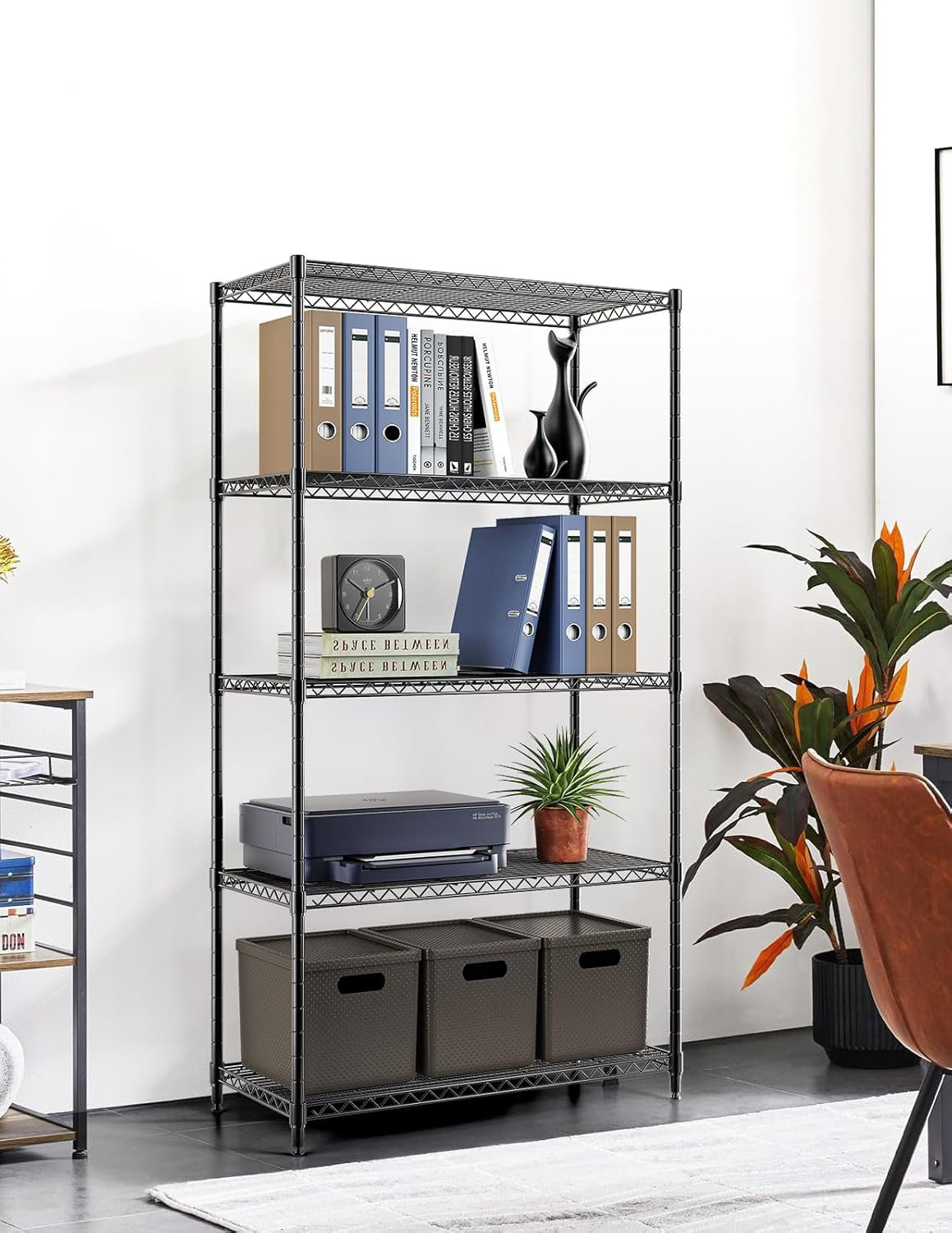Rebrilliant Heavy Duty Adjustable Steel Shelving Unit With Wheels, Wire ...