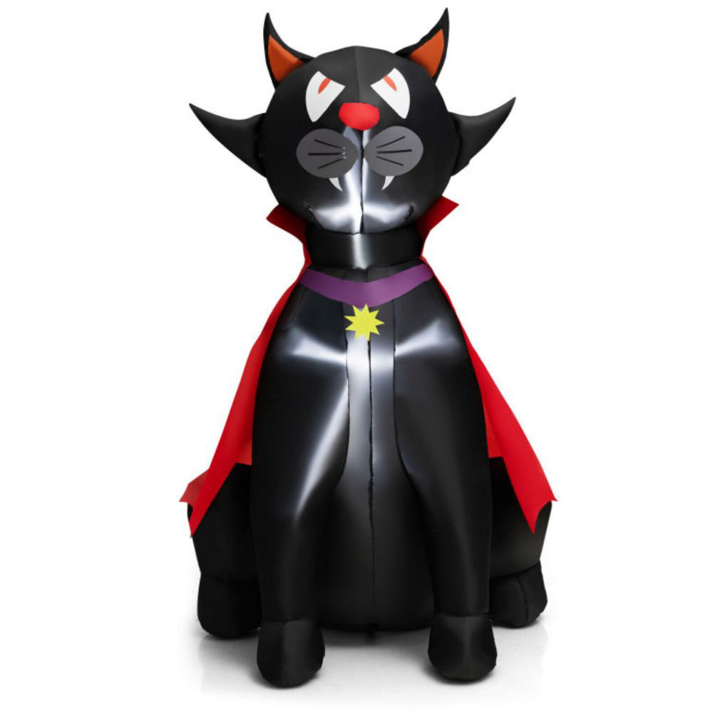 The Holiday Aisle® 4.7 Feet Halloween Inflatable Vampire Cat With Red ...