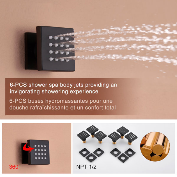 mondawe Herathena 3 Functions Ceiling Mounted Luxury Shower System with ...