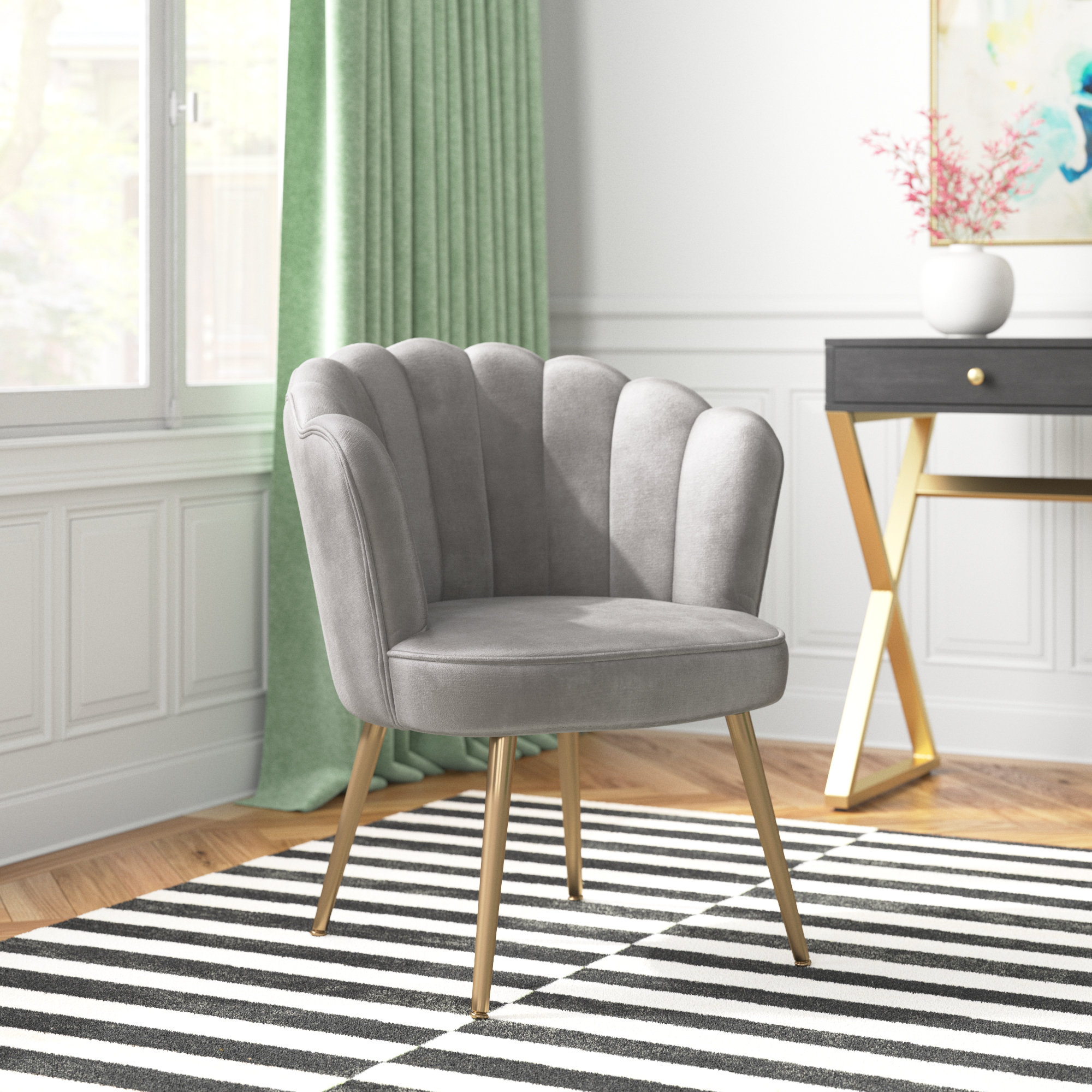 Etta Avenue™ Floreal 66.04Cm W Velvet Barrel Chair & Reviews - Wayfair ...