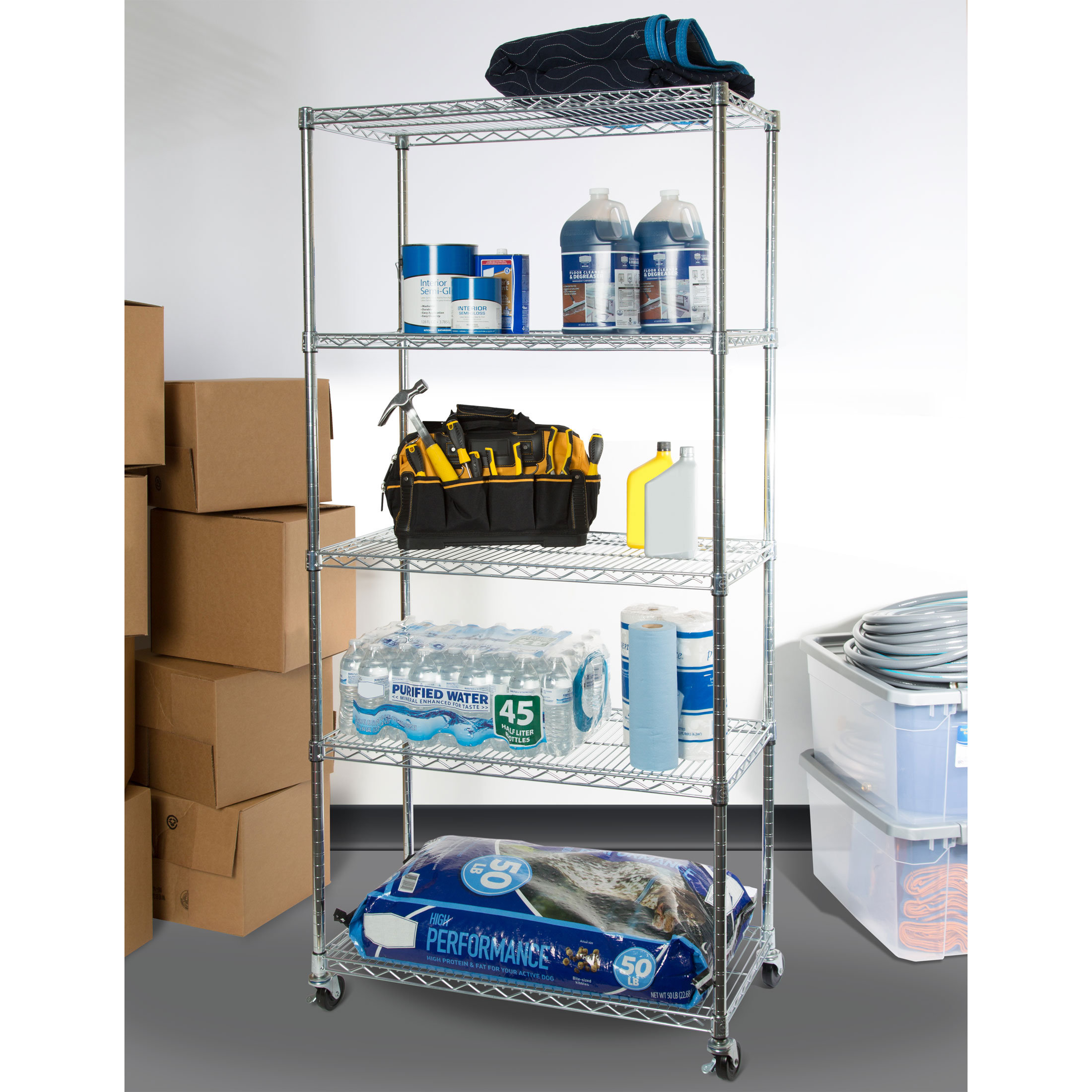 Seville Classics UltraZinc 36'' W Steel Height -Adjustable Shelving ...