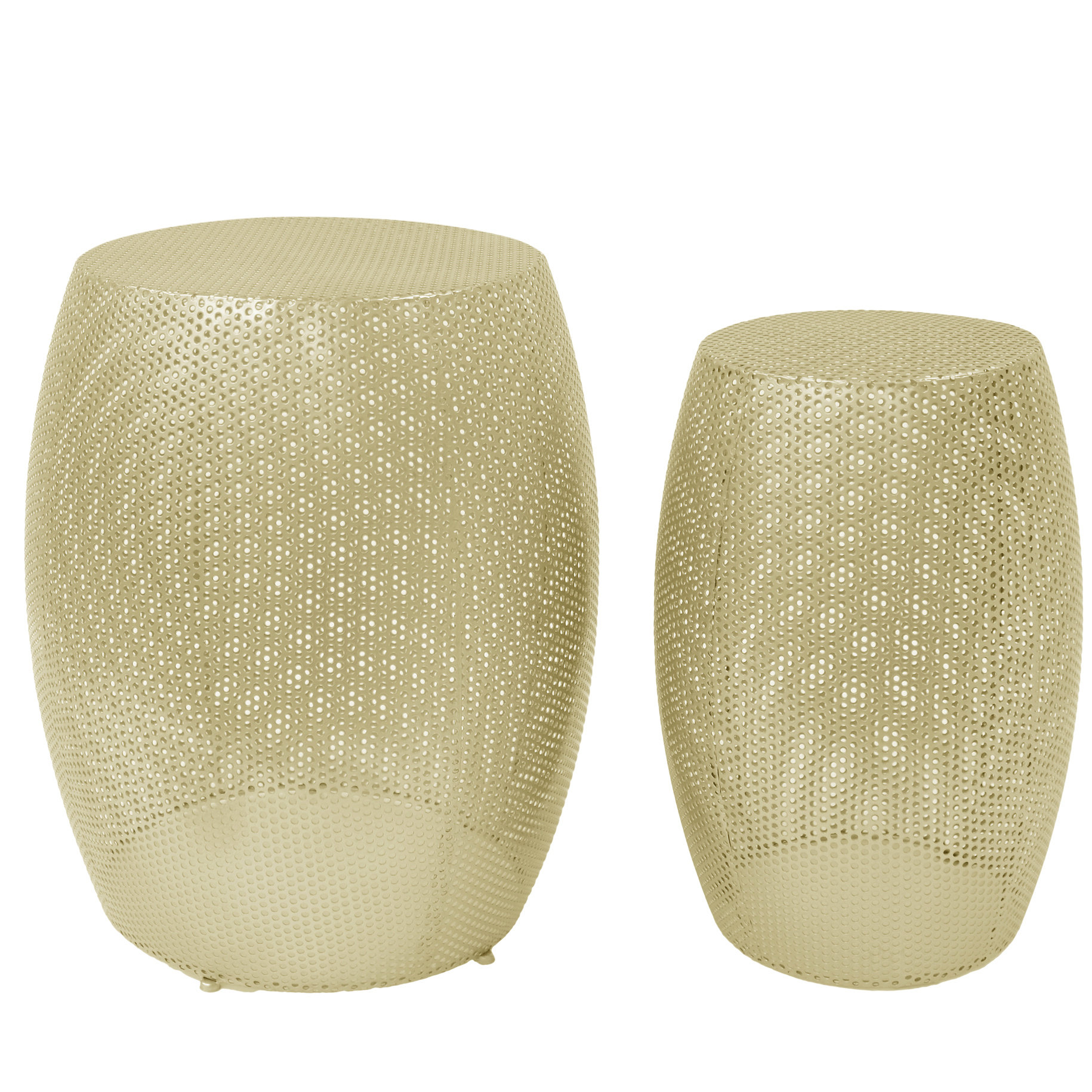 Mercer41 Fashionable Gold Metal Side Table , Material, No Assembly Required, 16.5”d X 20.17”h ...