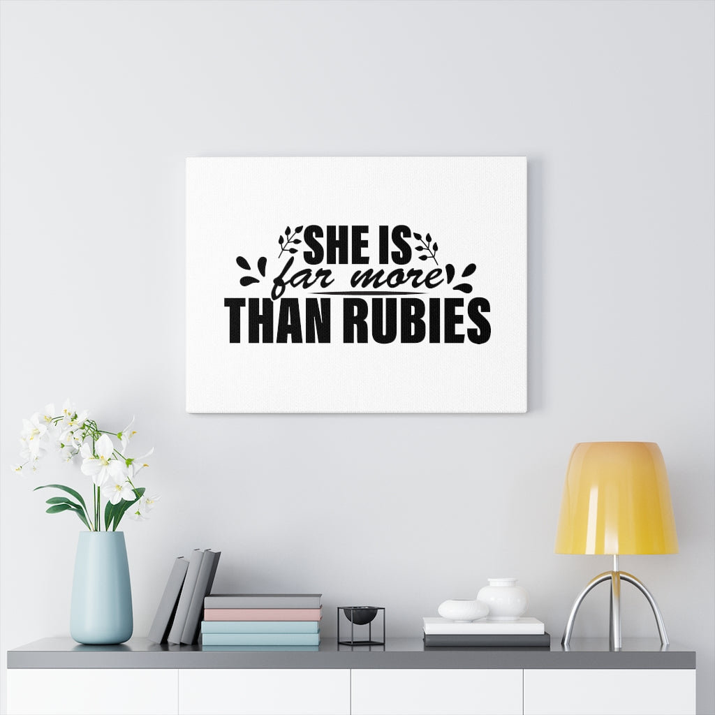 Express Your Love Gifts She Is Far More Than Rubies Christian Wall Art ...