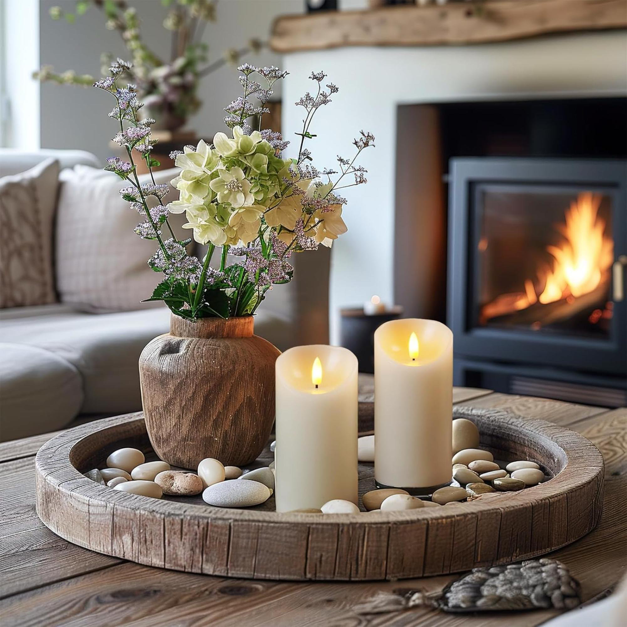 The Holiday Aisle® Flickering Flameless Candles - Battery Operated Wax ...