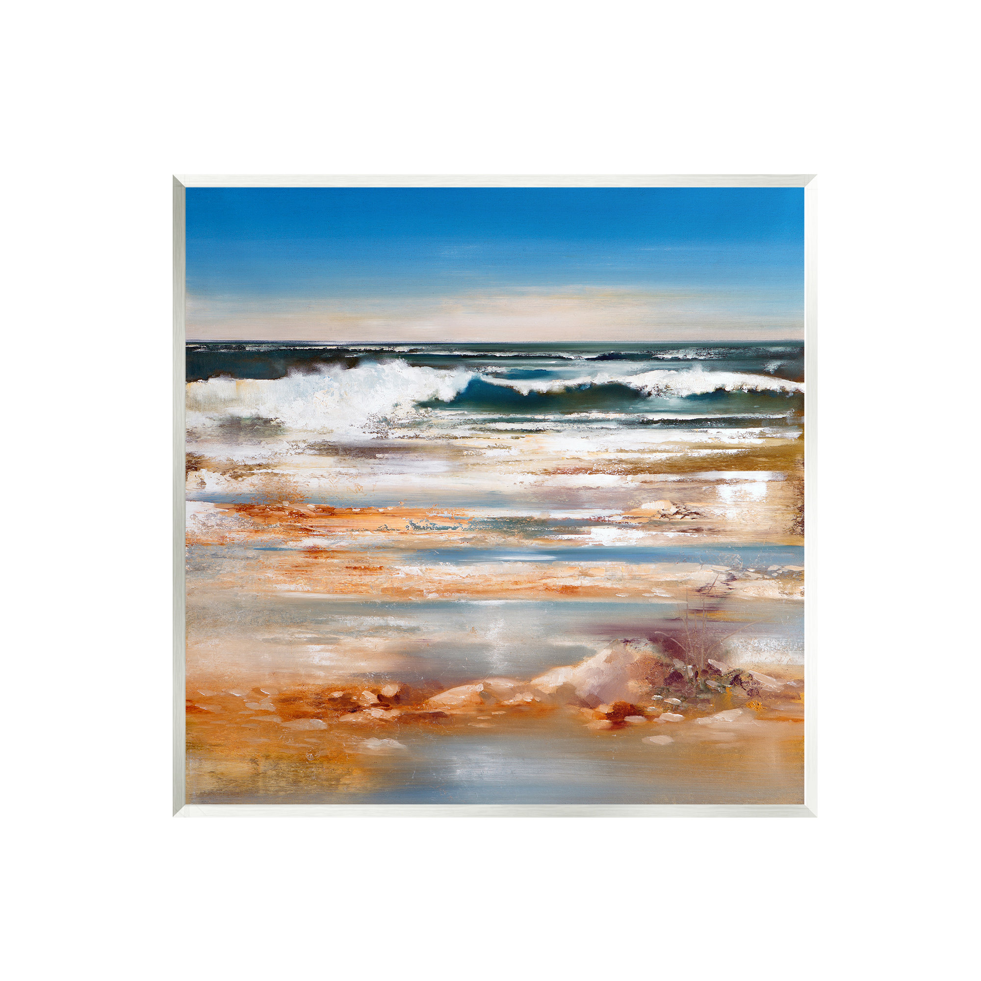 Stupell Industries Rolling Waves Abstract Shore by Ron Di Scenza ...