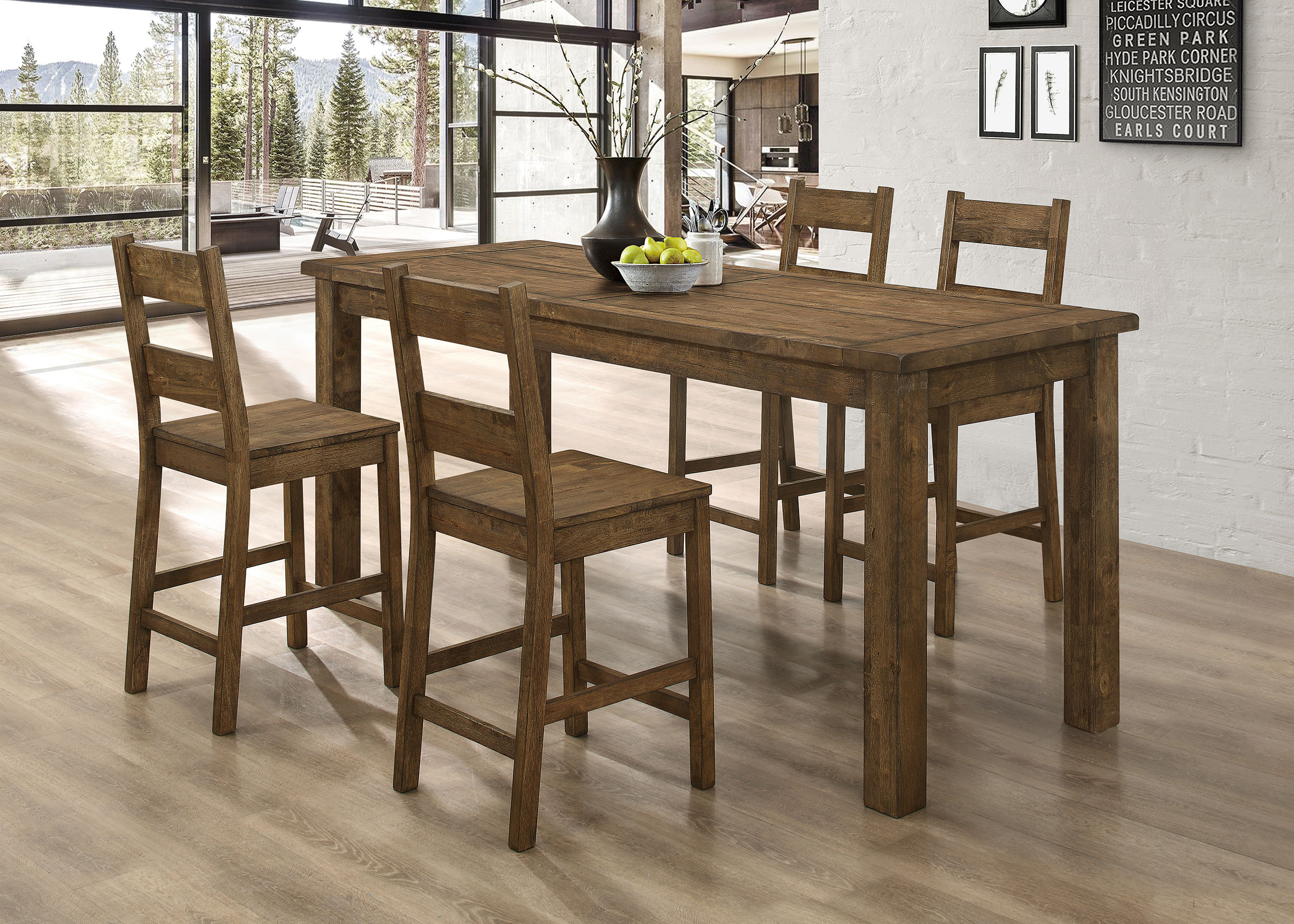 Lark Manor™ Coleman Rustic Golden Brown 7-Piece Counter Height Dining ...