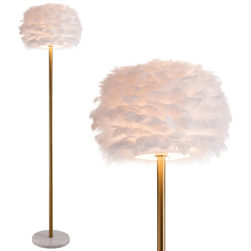 SIMPOL HOME Feather Floor Lamp, Modern Floor Lamp with White Feather ...