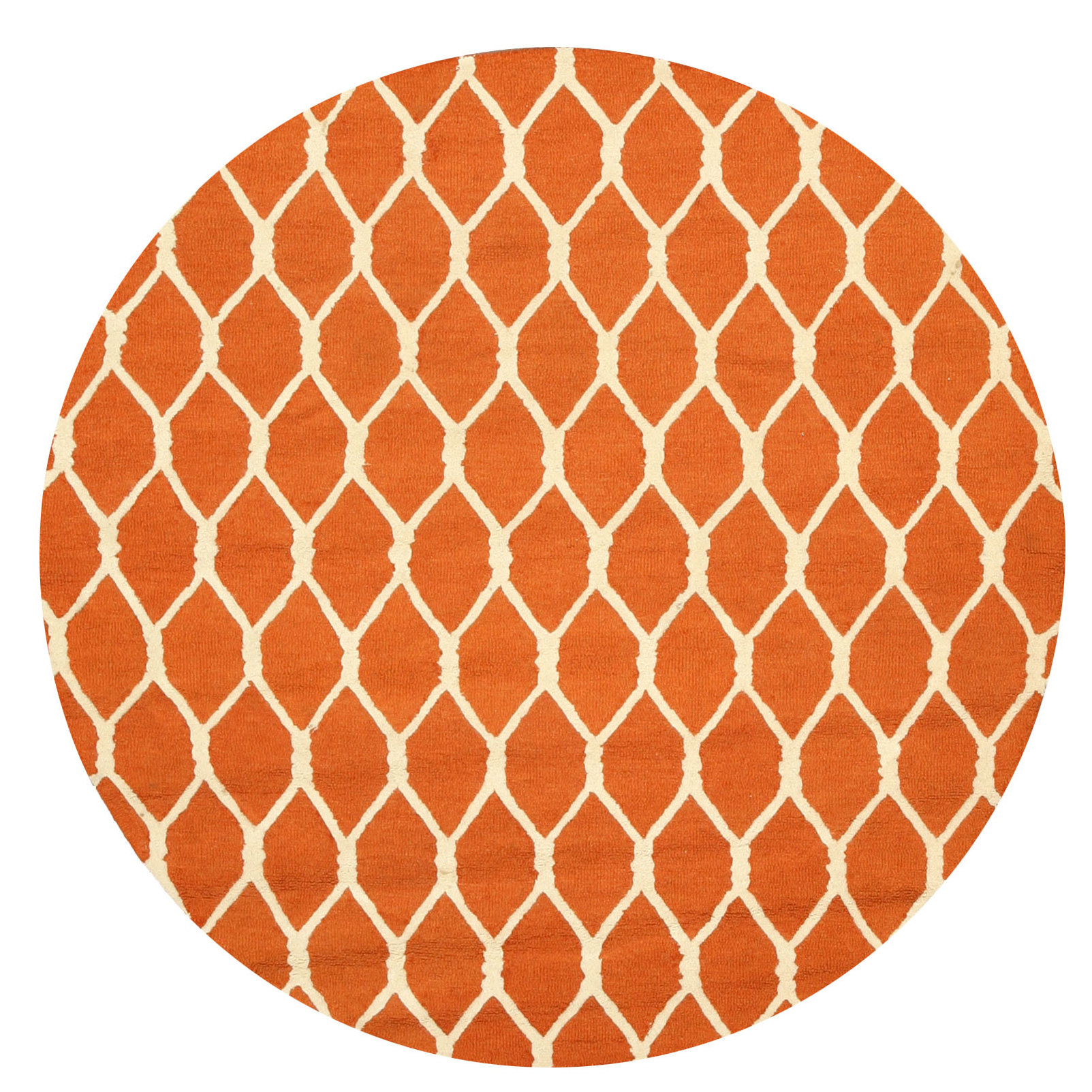 The Conestoga Trading Co. Geometric Tufted Wool Orange Area Rug ...