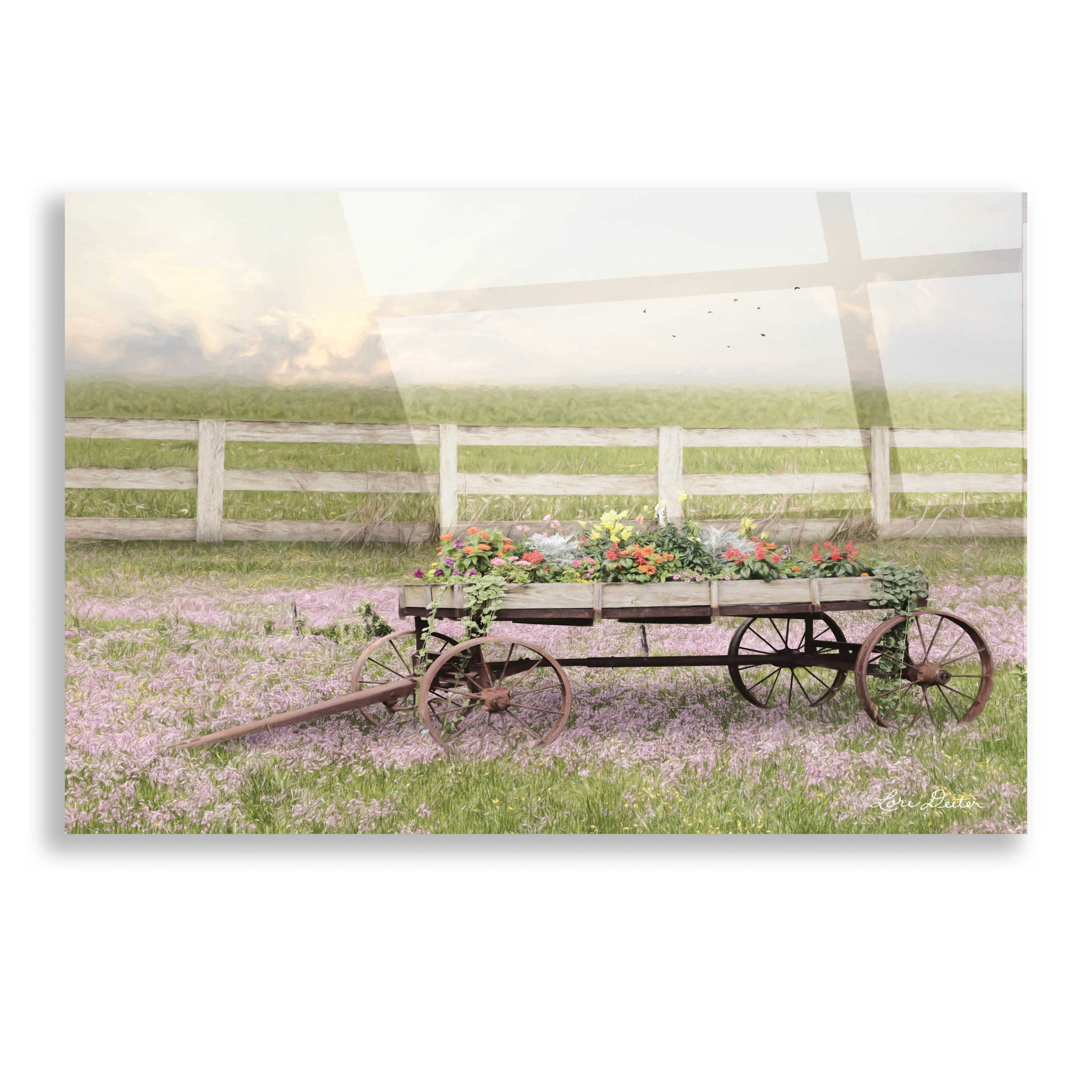 Red Barrel Studio® Country Flower Wagon by Lori Deiter - Unframed Print ...