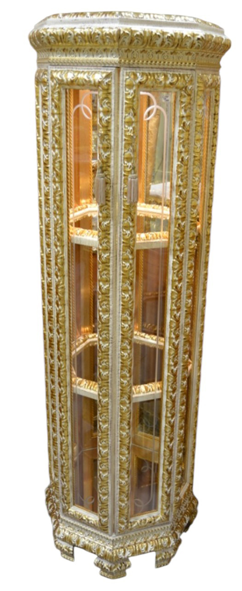 Infinity Furniture Import Infinity Italian Ivory Gold Display Cabinet ...