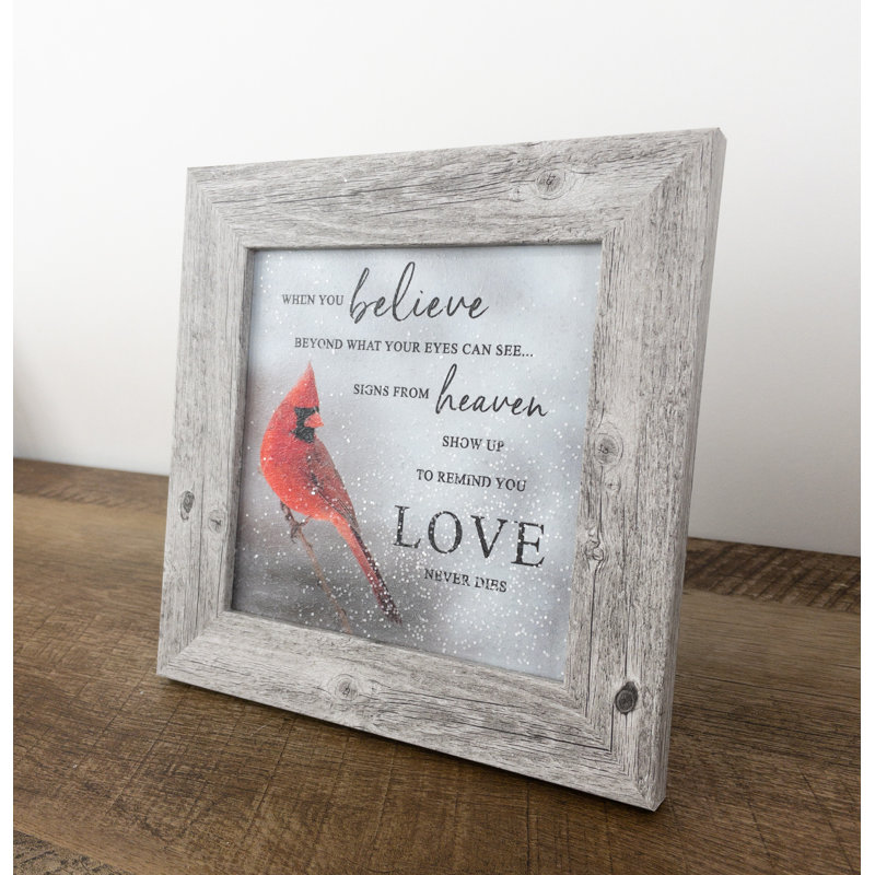 Trinx When You Believe, Blue/Red Cardinal - Picture Frame Print on ...