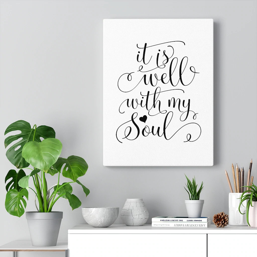 Trinx It Is Well My Soul Christian Wall Art Bible Verse Print Ready to ...