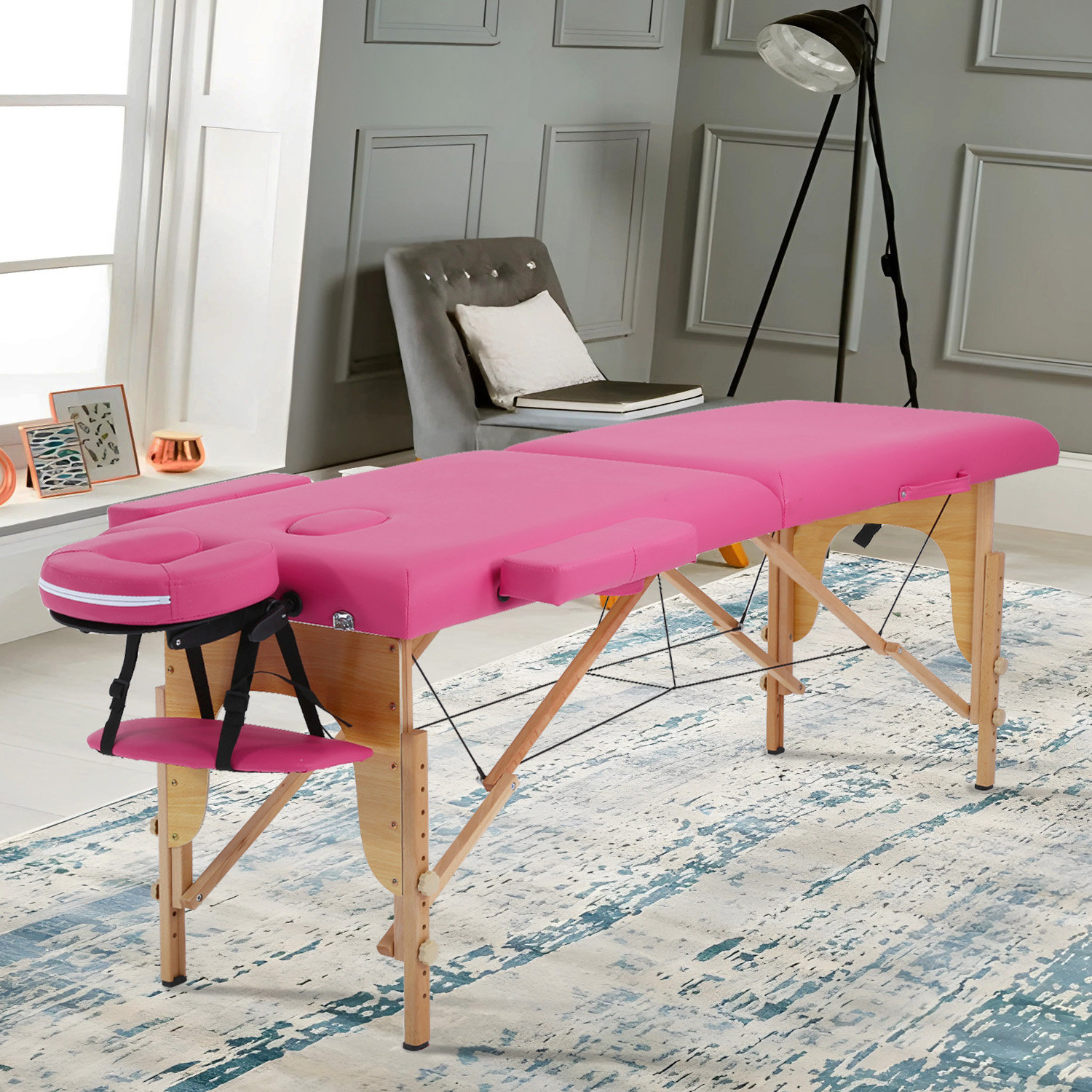 Inbox Zero Massage Table 2 Folding Massage Bed Wide Spa Bed Height ...