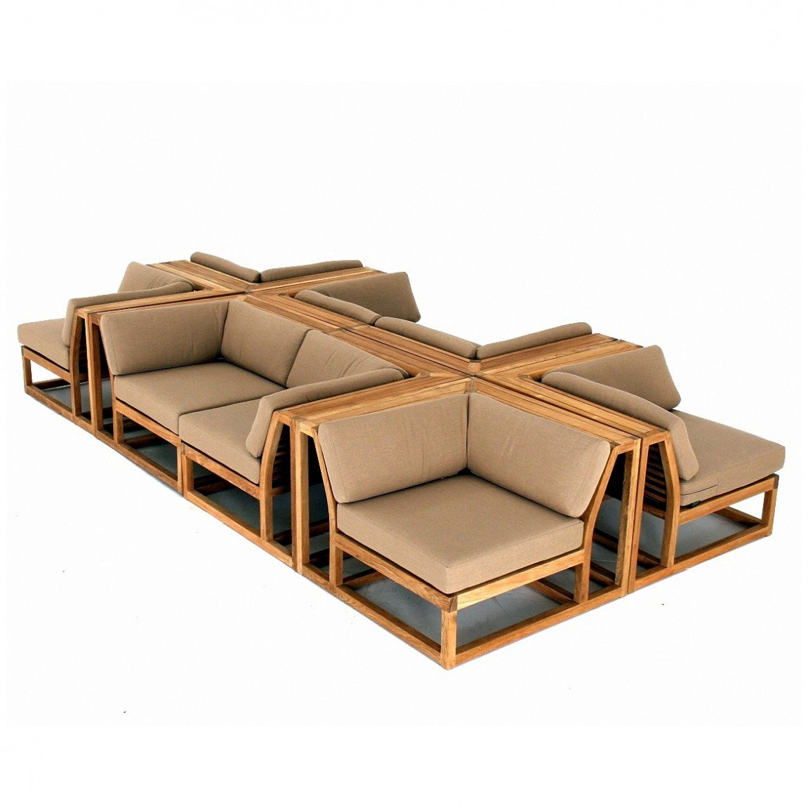 Westminster Teak 8 Piece Sofa Seating Group with Sunbrella Cushions ...