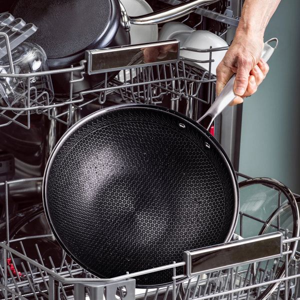 Caannasweis 12" Wok Pan Stainless Steel Stir-fry Wok with Lid Non Stick ...