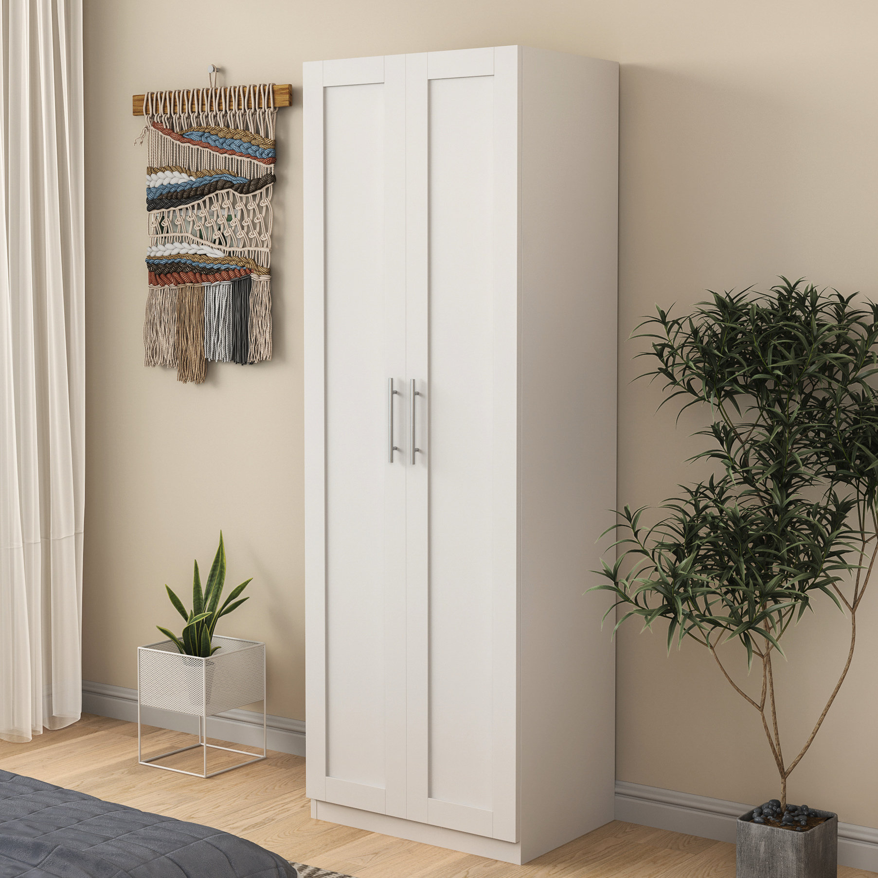 Latitude Run® 4 Storage Spaces High Cabinet For Wardrobe And Kitchen ...