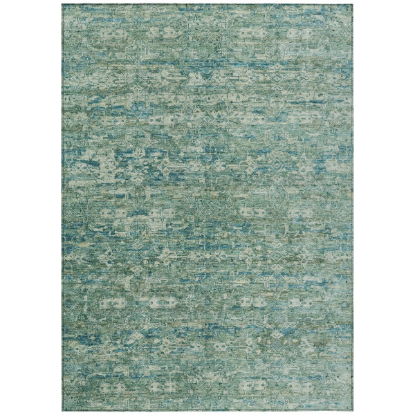 Orren Ellis Machine Washable Indoor/Outdoor Hashlamoun ACN2324 Ikat Rug ...