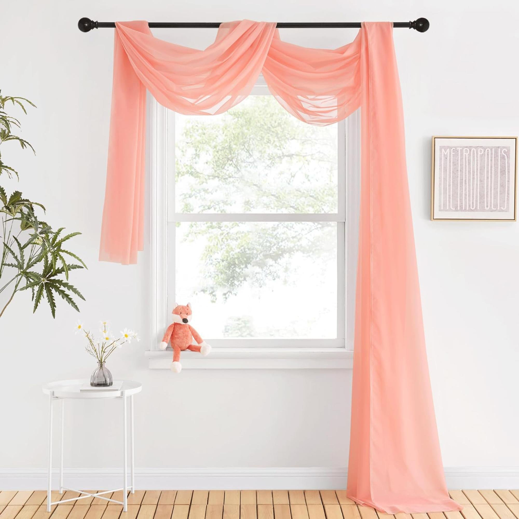 Red Barrel Studio® Sateia Sheer Window Scarf Panel | Wayfair