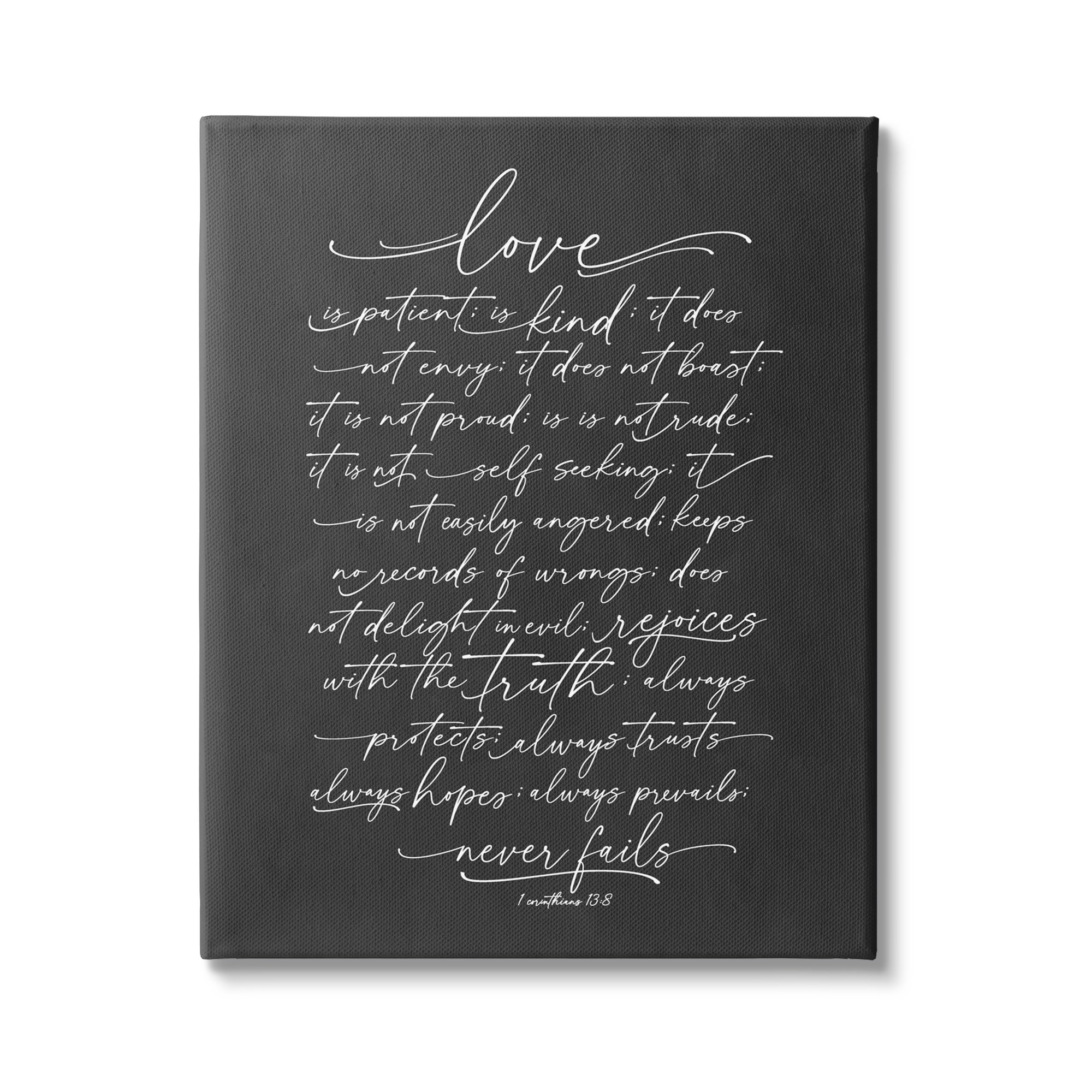 Stupell Industries Uplifting Love Verse Religious Fancy Script ...
