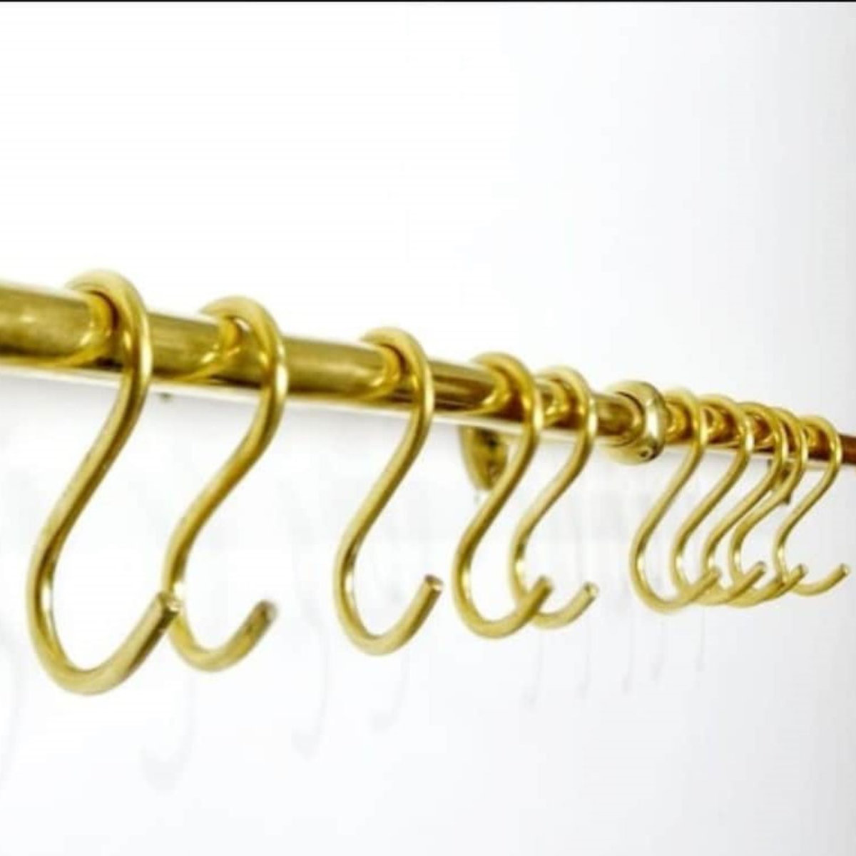 House of Hampton® Custom Unlacquered Brass Wall Mounted Pot Rack ...